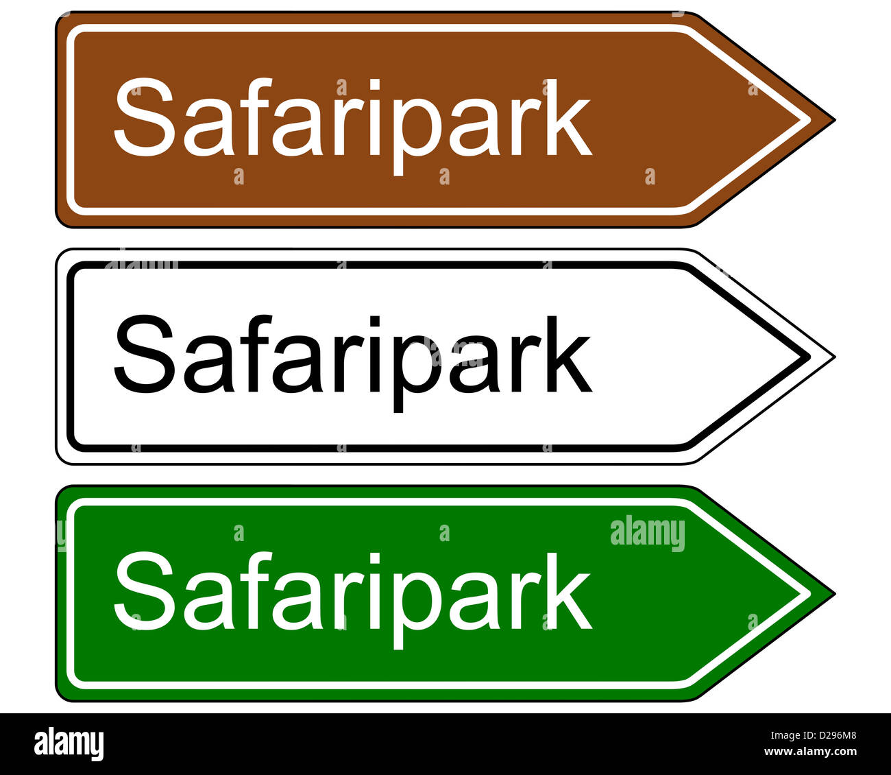 Direction sign safari park Stock Photo - Alamy