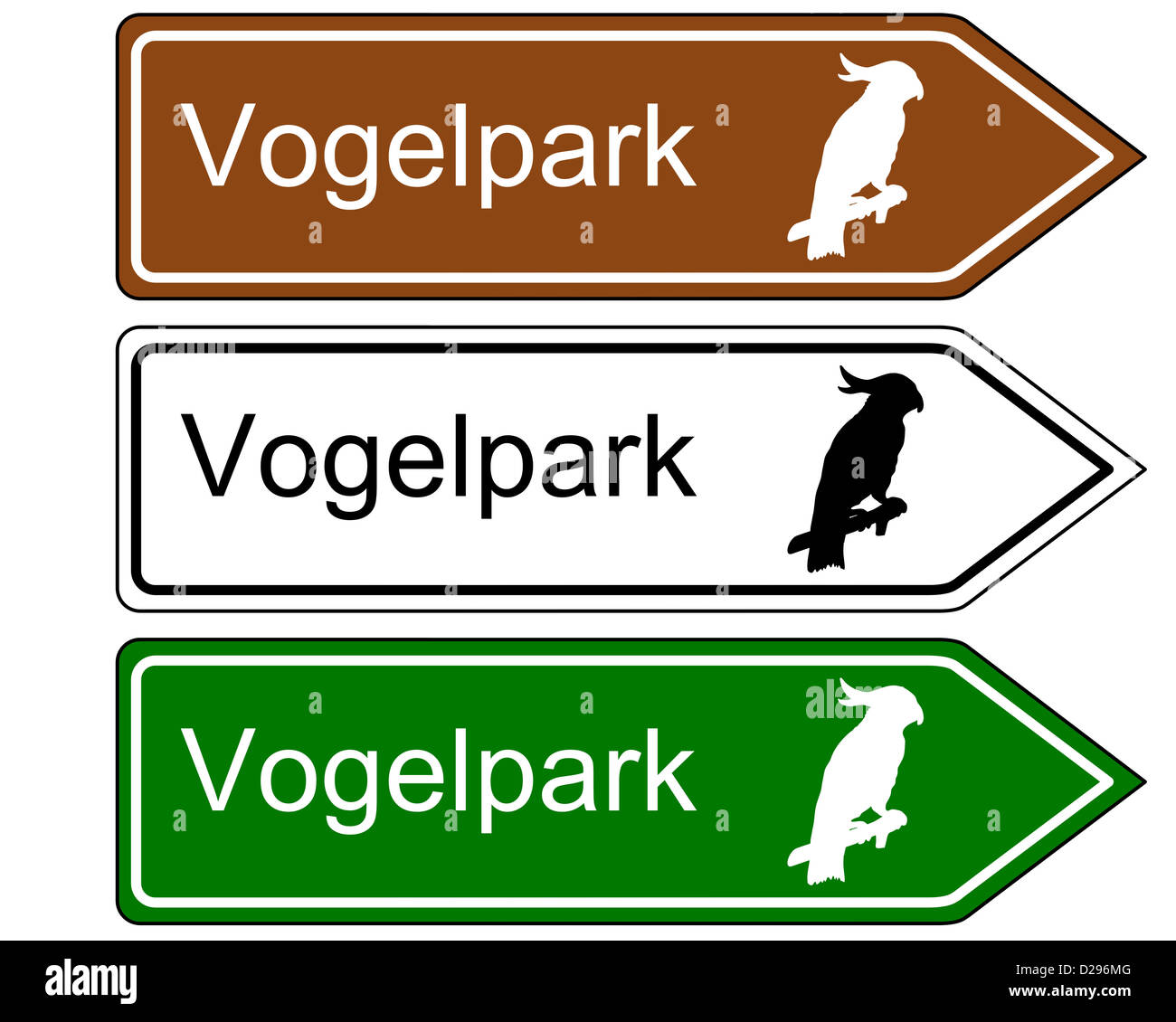 Direction sign bird park Stock Photo - Alamy