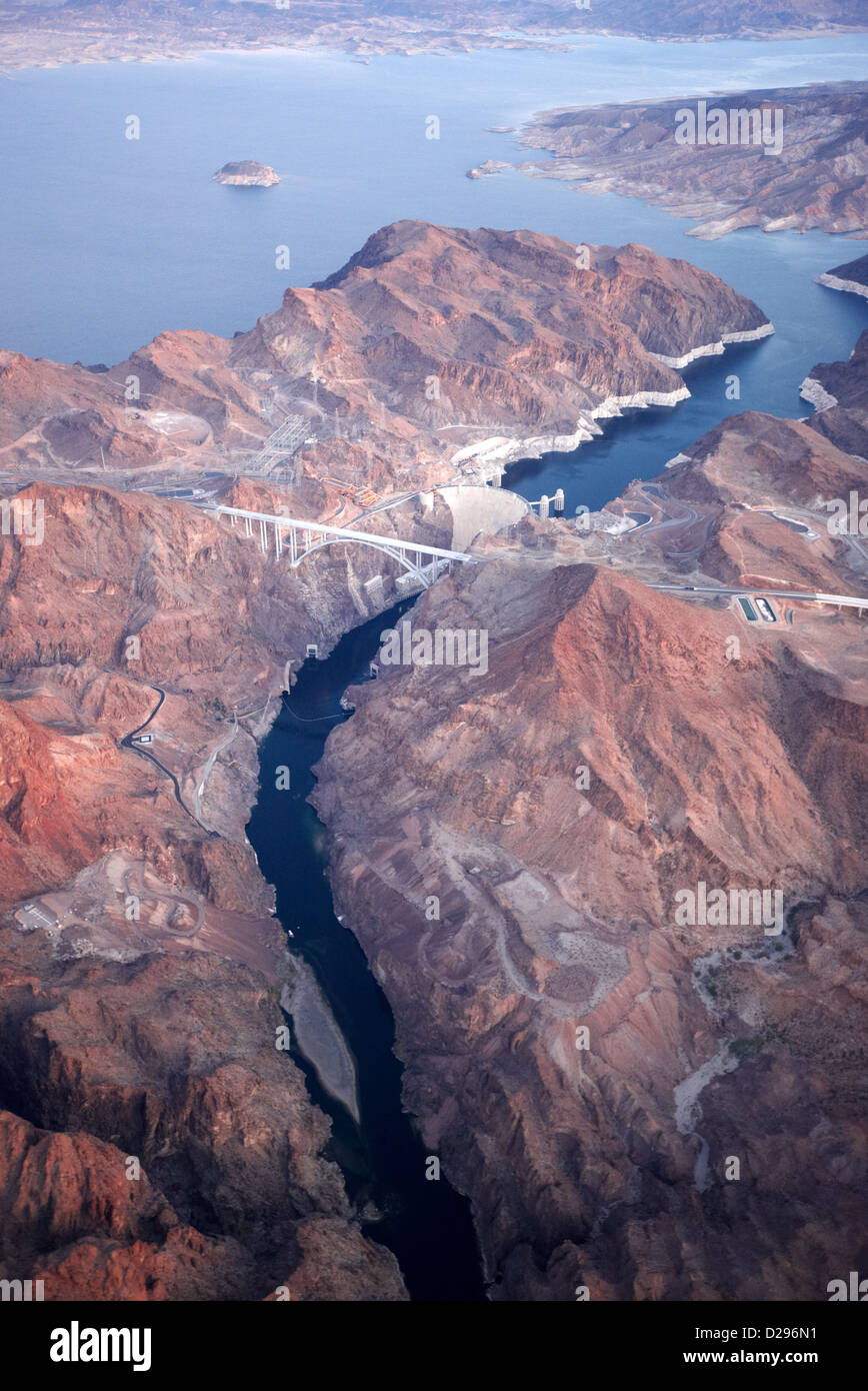 flying over the hoover dam and the arizona Nevada border on the ...
