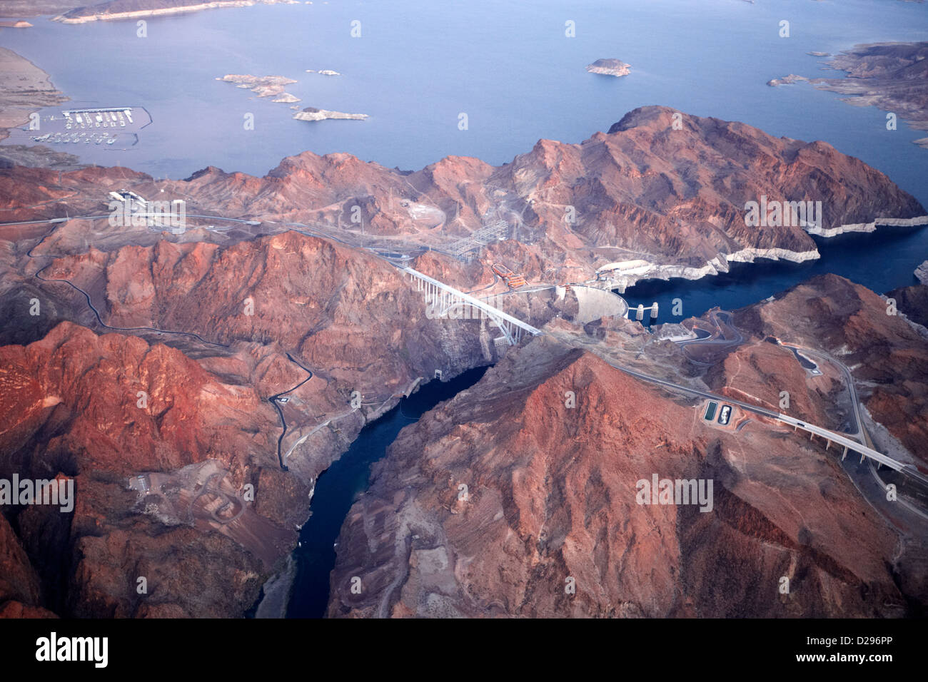 flying over the hoover dam and the arizona Nevada border on the ...