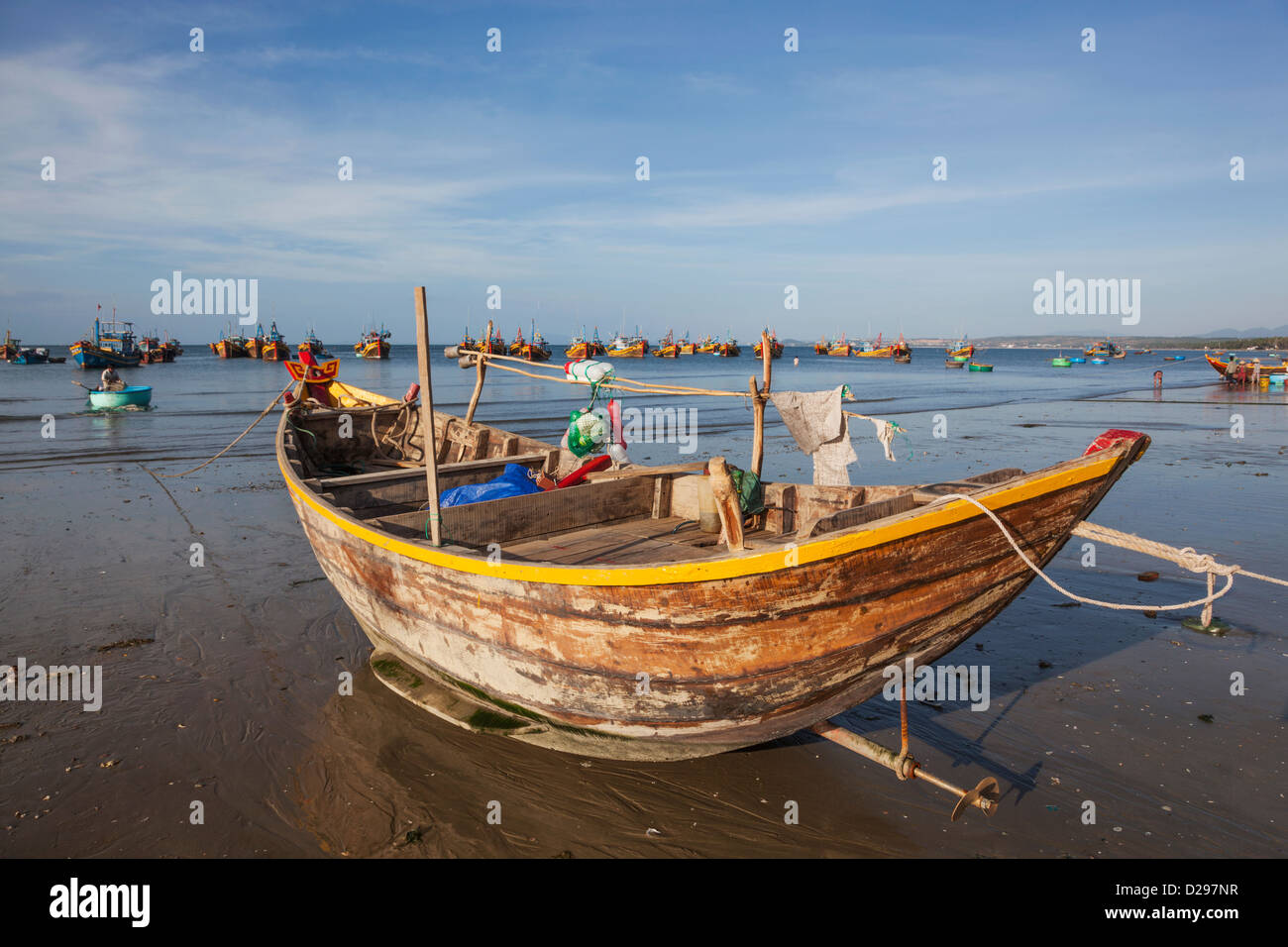Vietnam, Mui Ne, Mui Ne Beach, Typical Local Fishing Boat Stock Photo ...