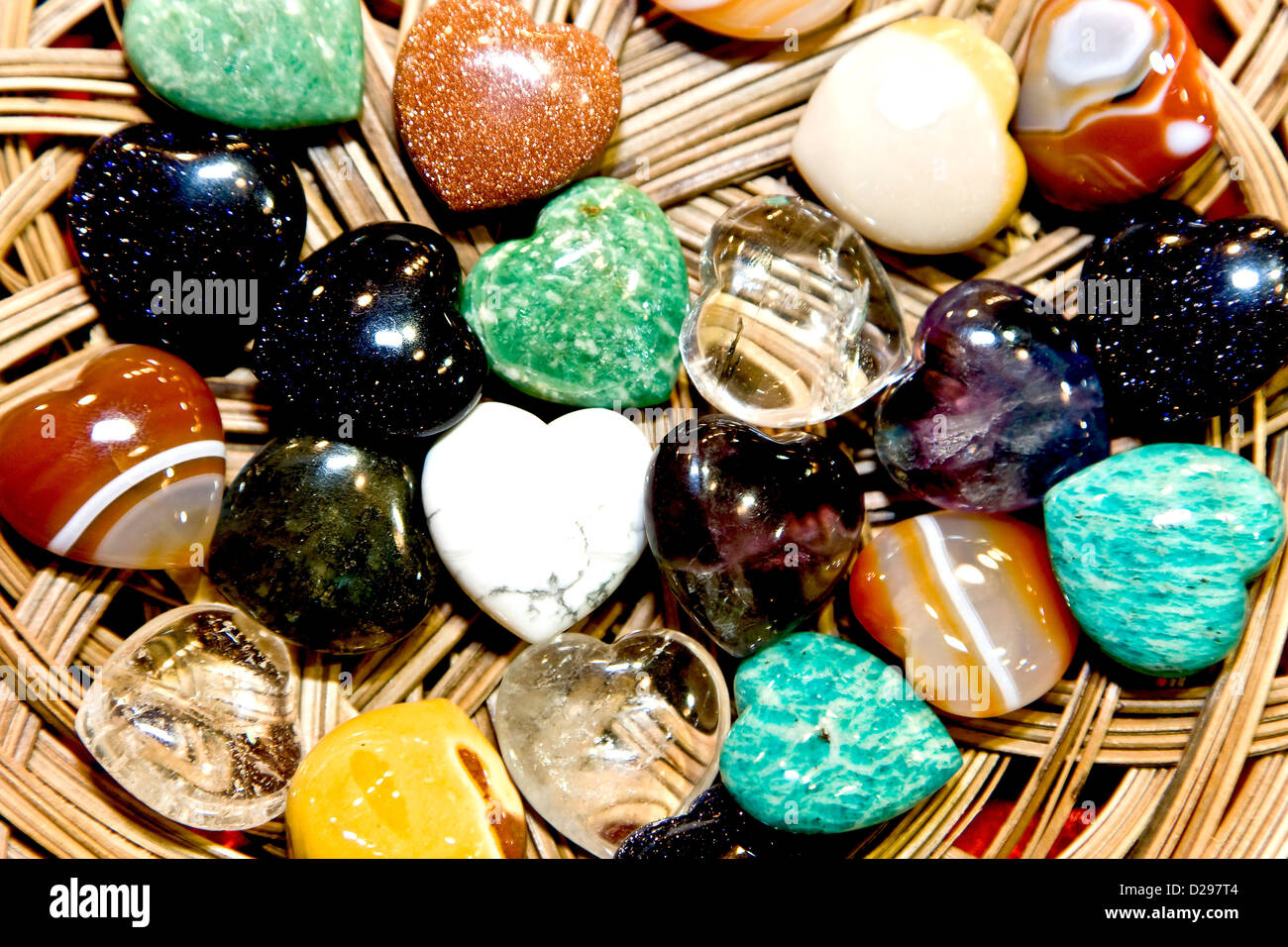 Heart shaped Healing stones Stock Photo - Alamy