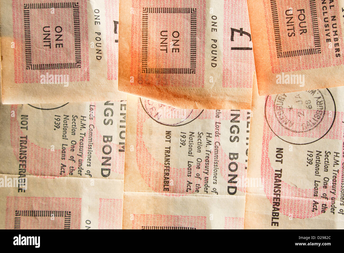 National Savings Bank, old one pound Premium Bonds Stock Photo - Alamy