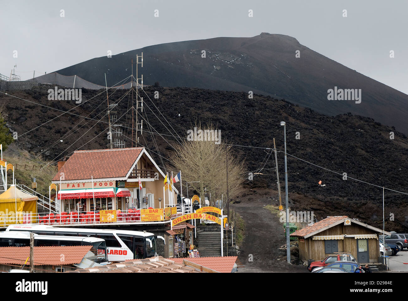 Etna storm Volcano Sicily Stock Photo - Alamy