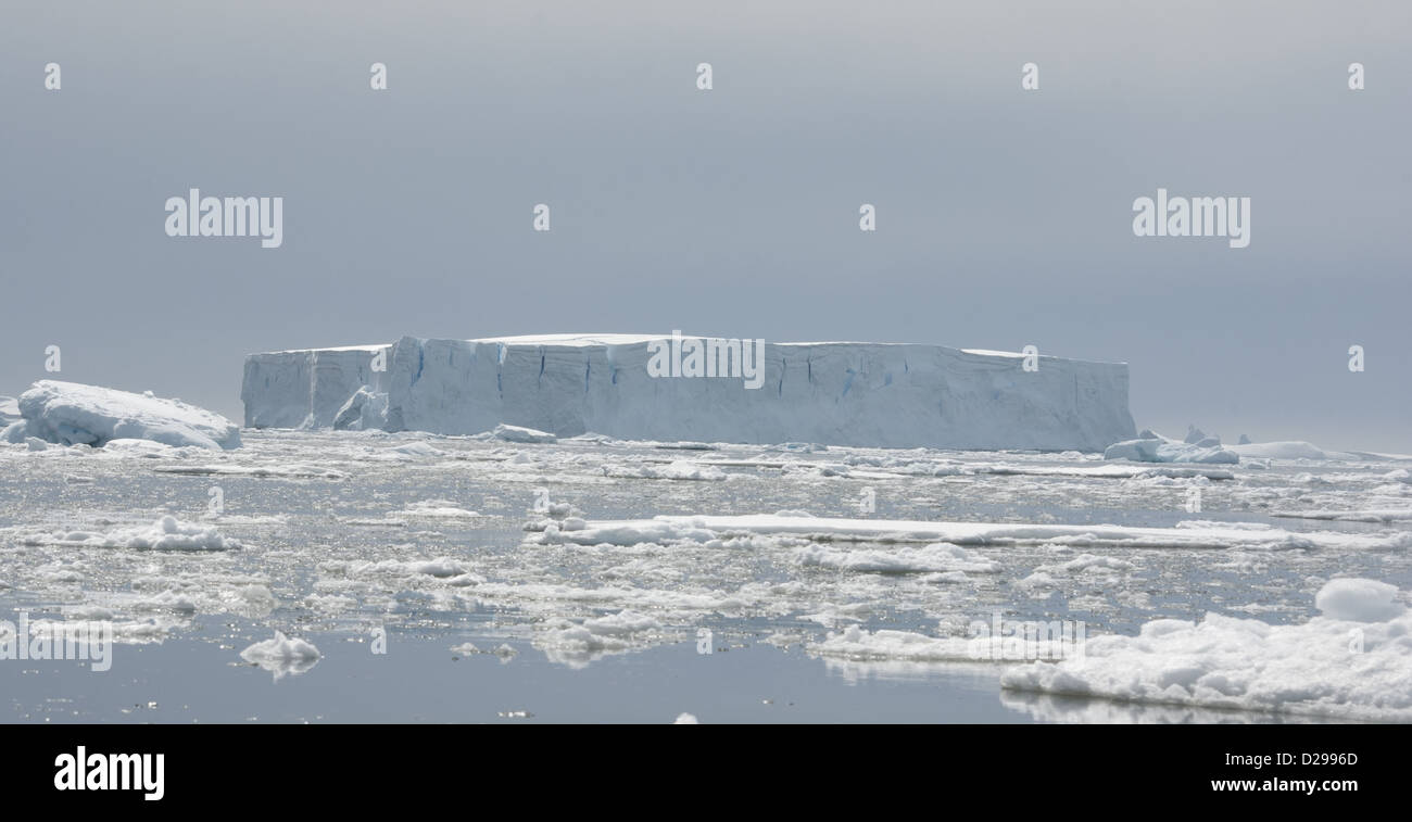 Tabular iceberg in the ocean Stock Photo - Alamy