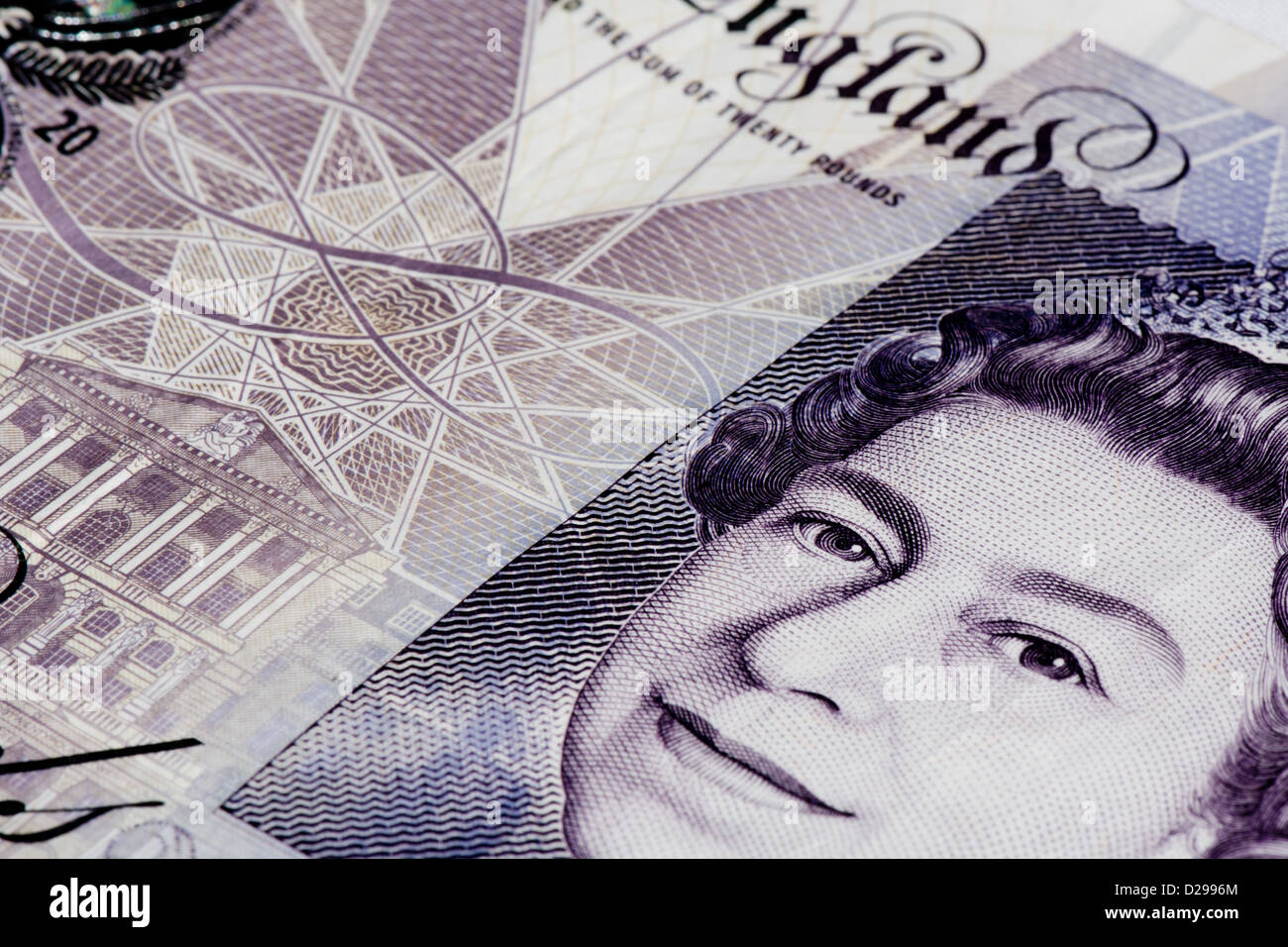 Big close-up British twenty pound note Stock Photo - Alamy