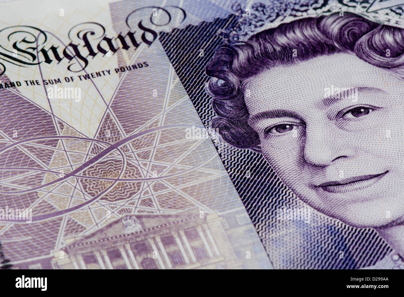 Big close-up British twenty pound note Stock Photo - Alamy