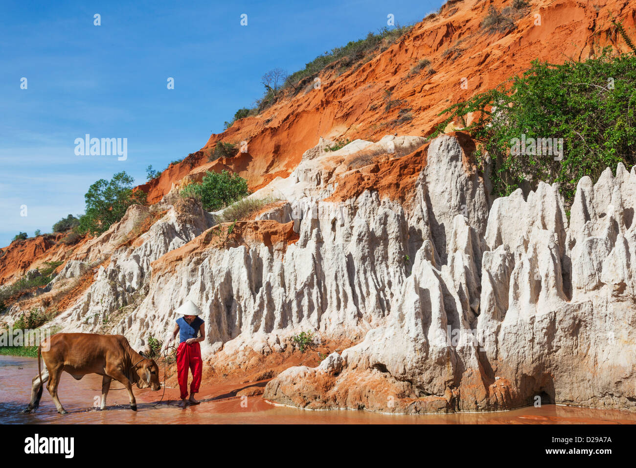 Vietnam, Mui Ne, Red Canyon and The Fairy Spring (Suoi Tien Stock Photo ...