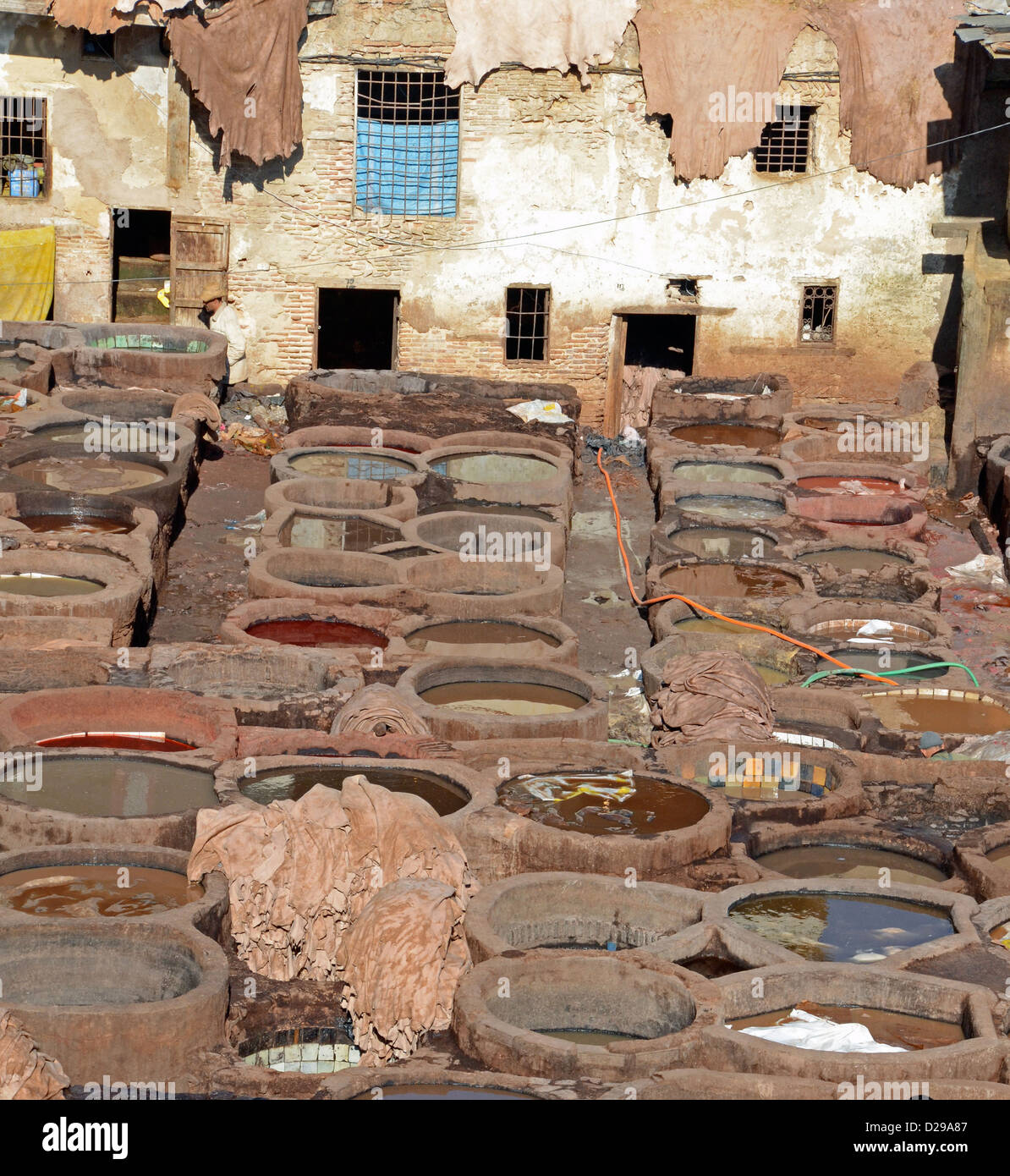 The historic tanneries in Fez ( Fes ) Morocco Stock Photo - Alamy