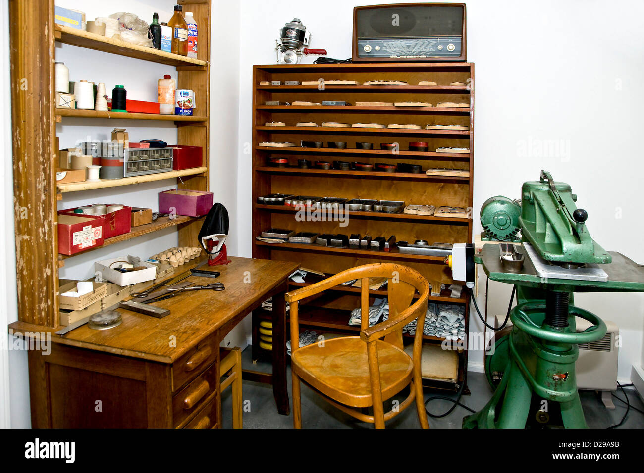 Old gauntlet production line Stock Photo - Alamy