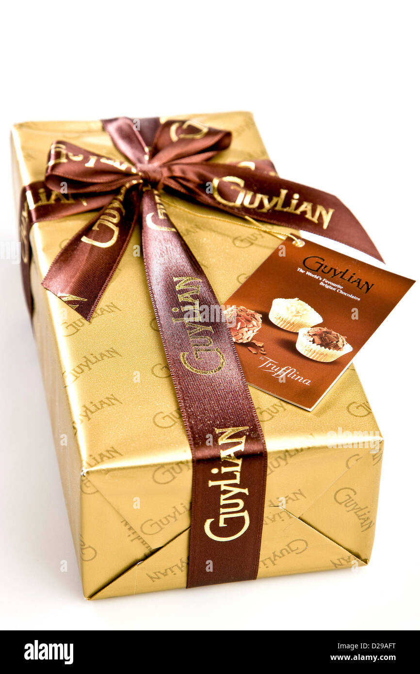 Wrapped up box of chocolates Stock Photo - Alamy