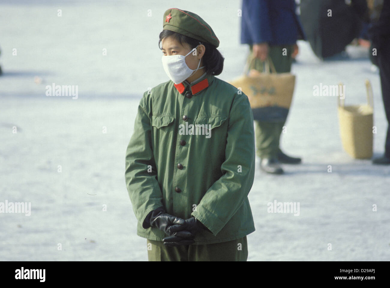 China beijing female soldier wearing surgical mask hi-res stock ...