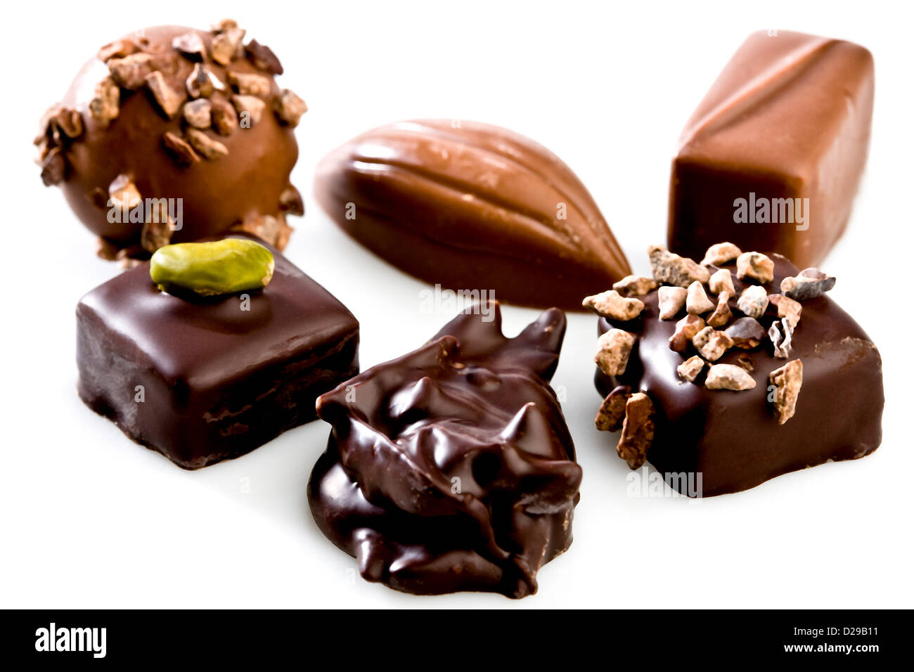 Handmade chocolate pieces Stock Photo - Alamy