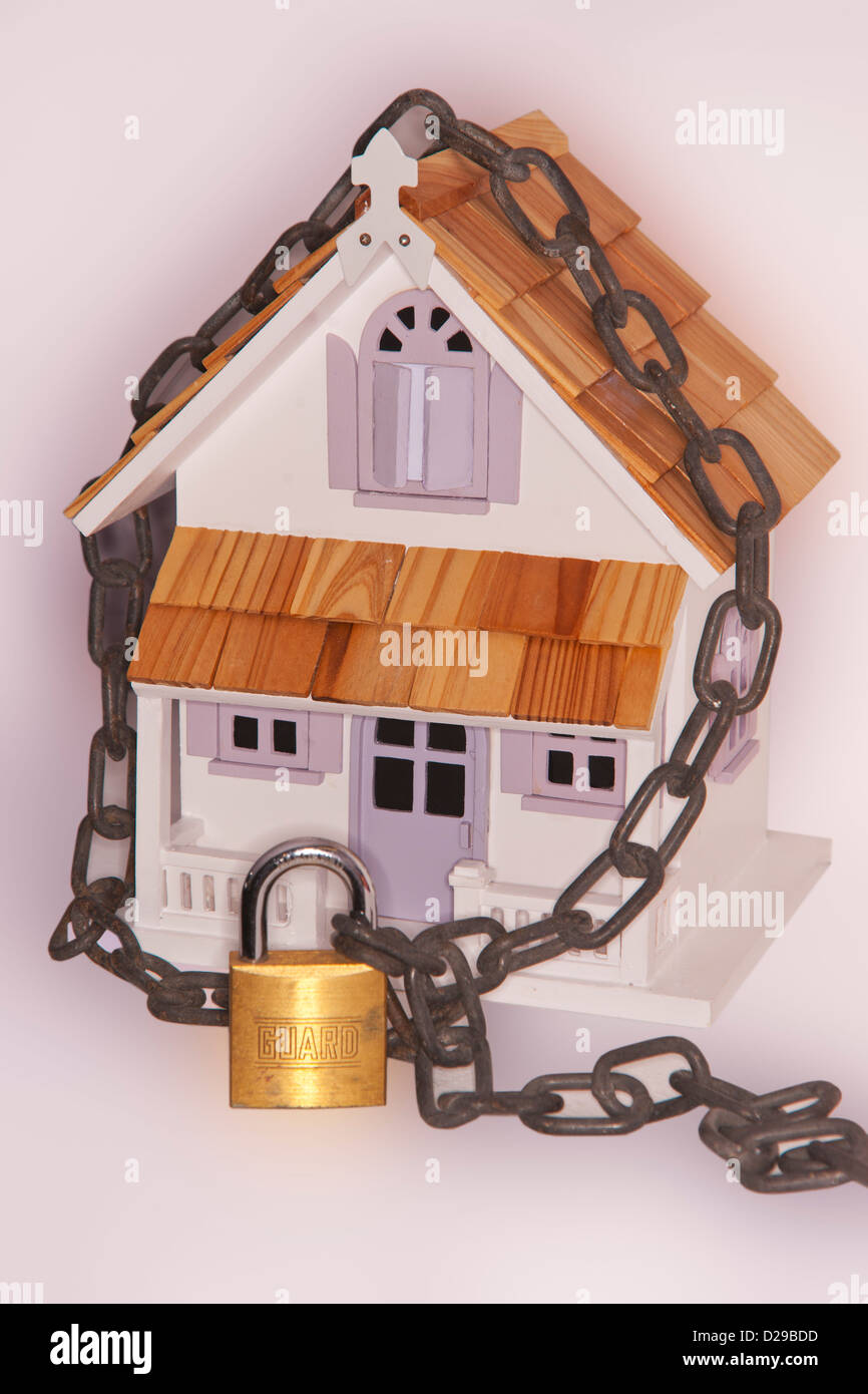 Concept, property market, chain, negative equity home house Stock Photo ...