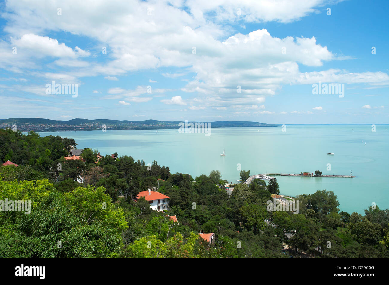 Beautiful panorama from Tihany peninsula on Lake Balaton,Hungary Stock ...