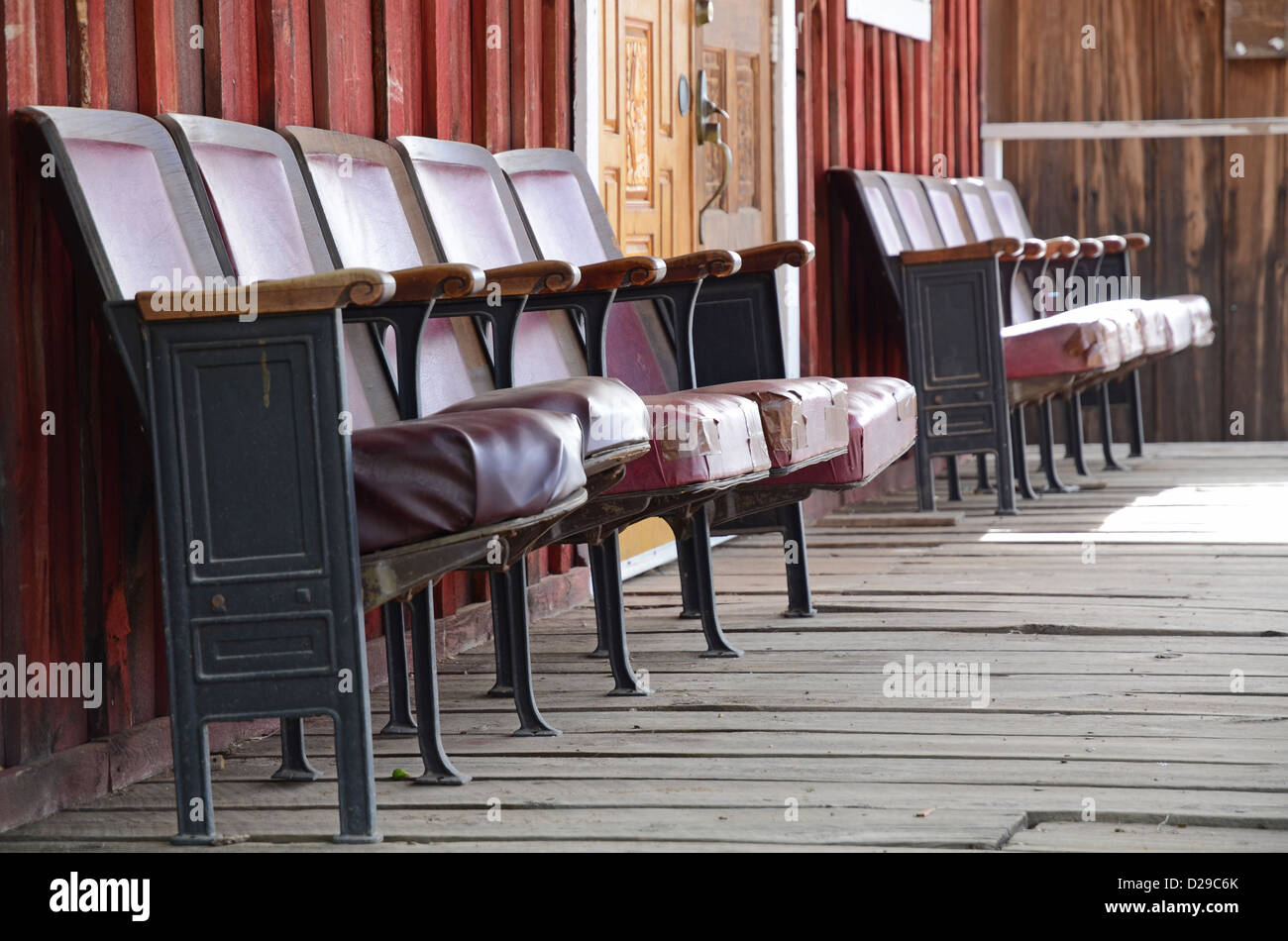 A line of old cinema seats Stock Photo - Alamy