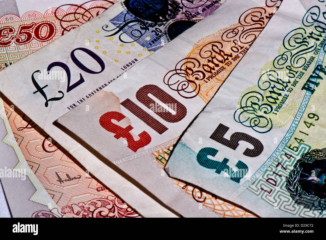 Big close-up British paper currency Stock Photo - Alamy