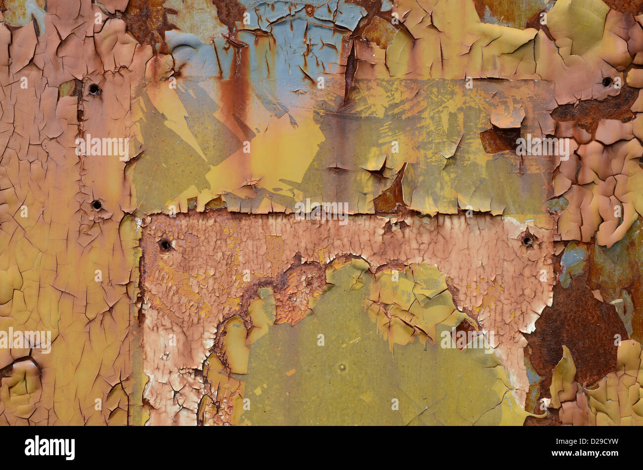 Rusted painted metal, detail Stock Photo - Alamy
