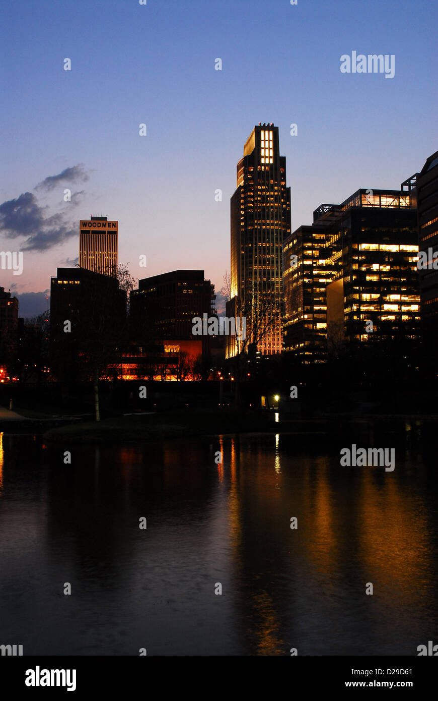 Omaha, Nebraska skyline at night Stock Photo - Alamy