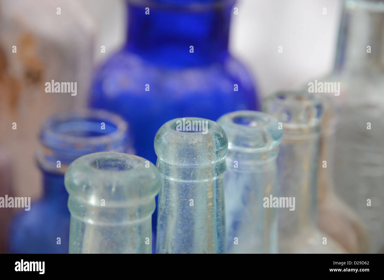 Detail of used glass bottles Stock Photo - Alamy