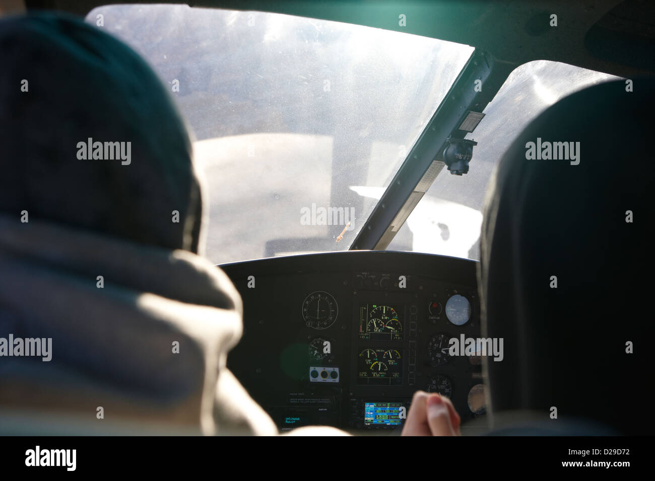on board papillon helicopter tour flying into Grand canyon Arizona USA ...