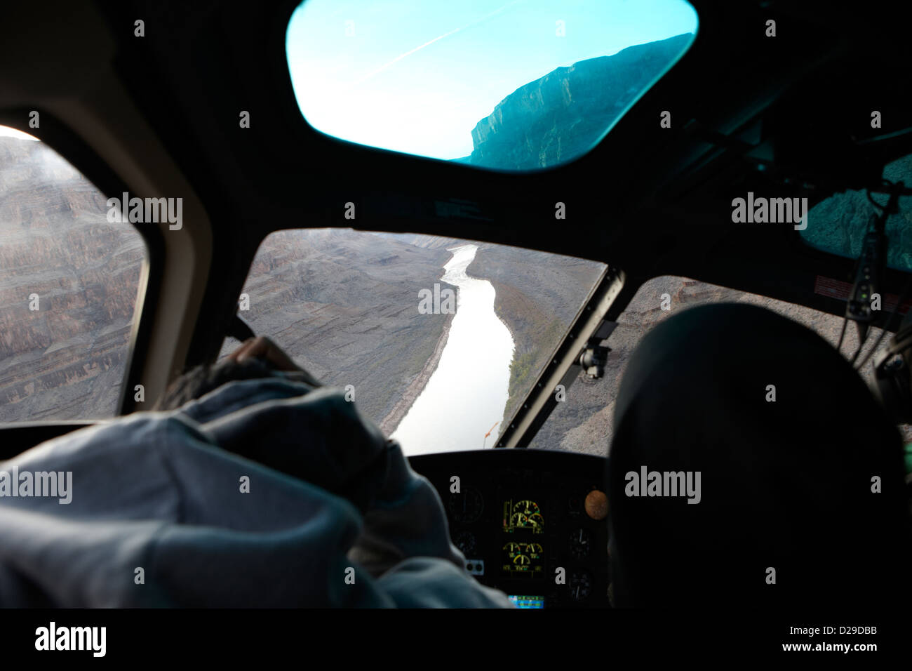 on board papillon helicopter tour flying into Grand canyon Arizona USA ...