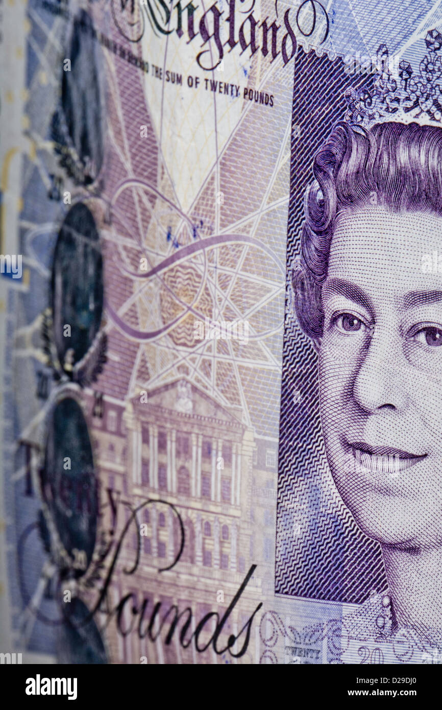 Big close-up British twenty pound note Stock Photo - Alamy