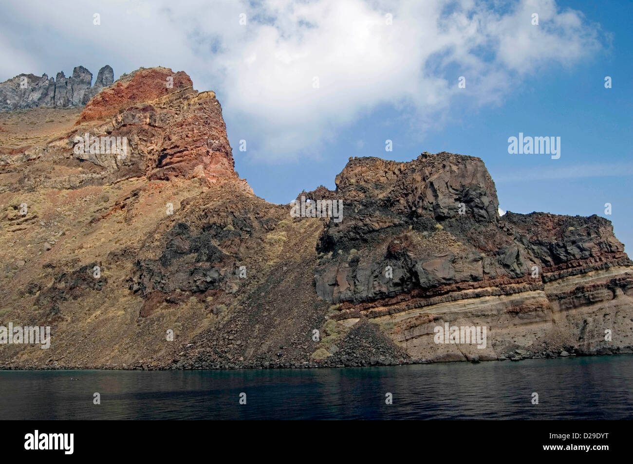 Greece, Thirassia, Volcanic Rocks Stock Photo - Alamy