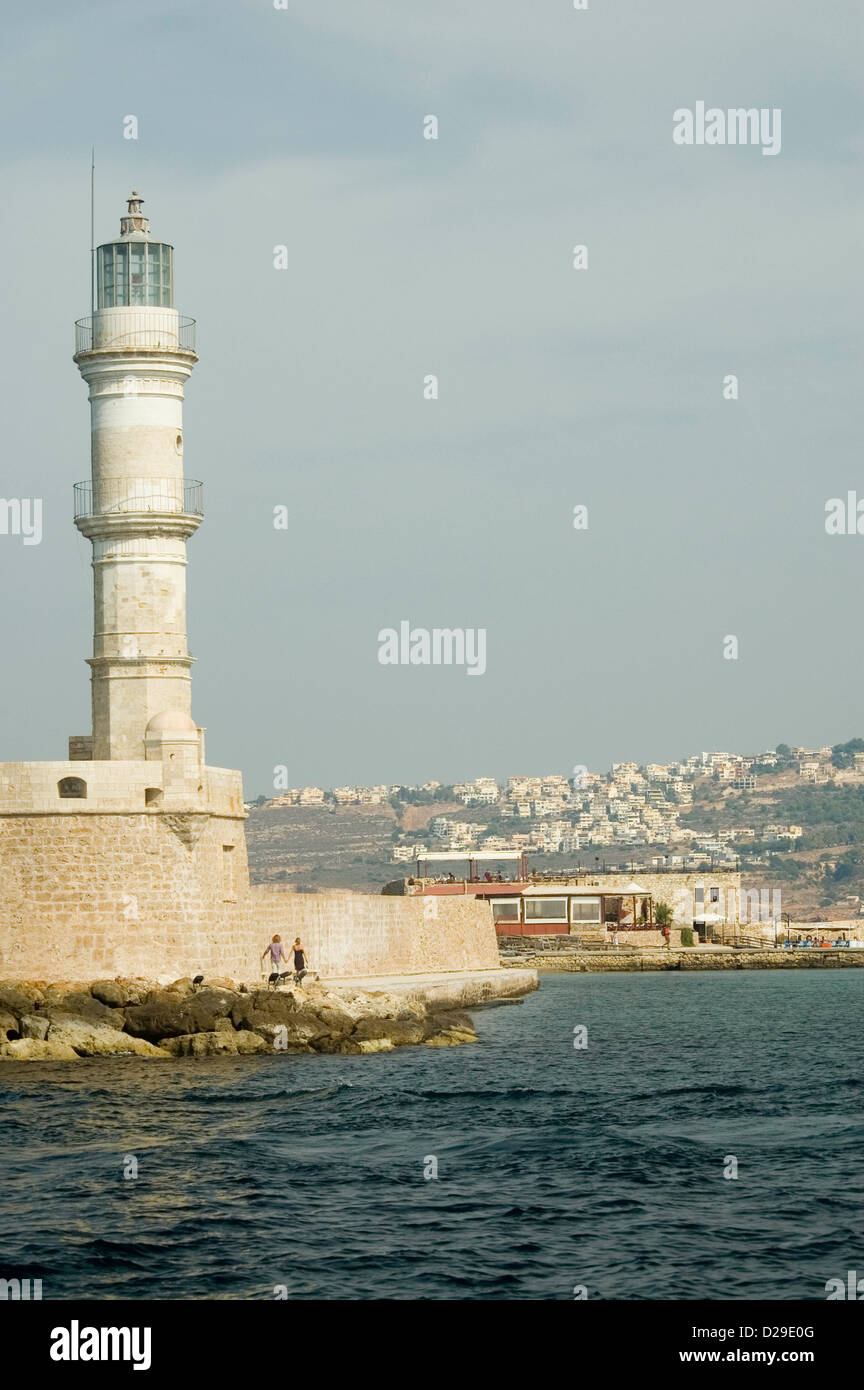 Greece, Crete, Chania Lighthouse Stock Photo - Alamy