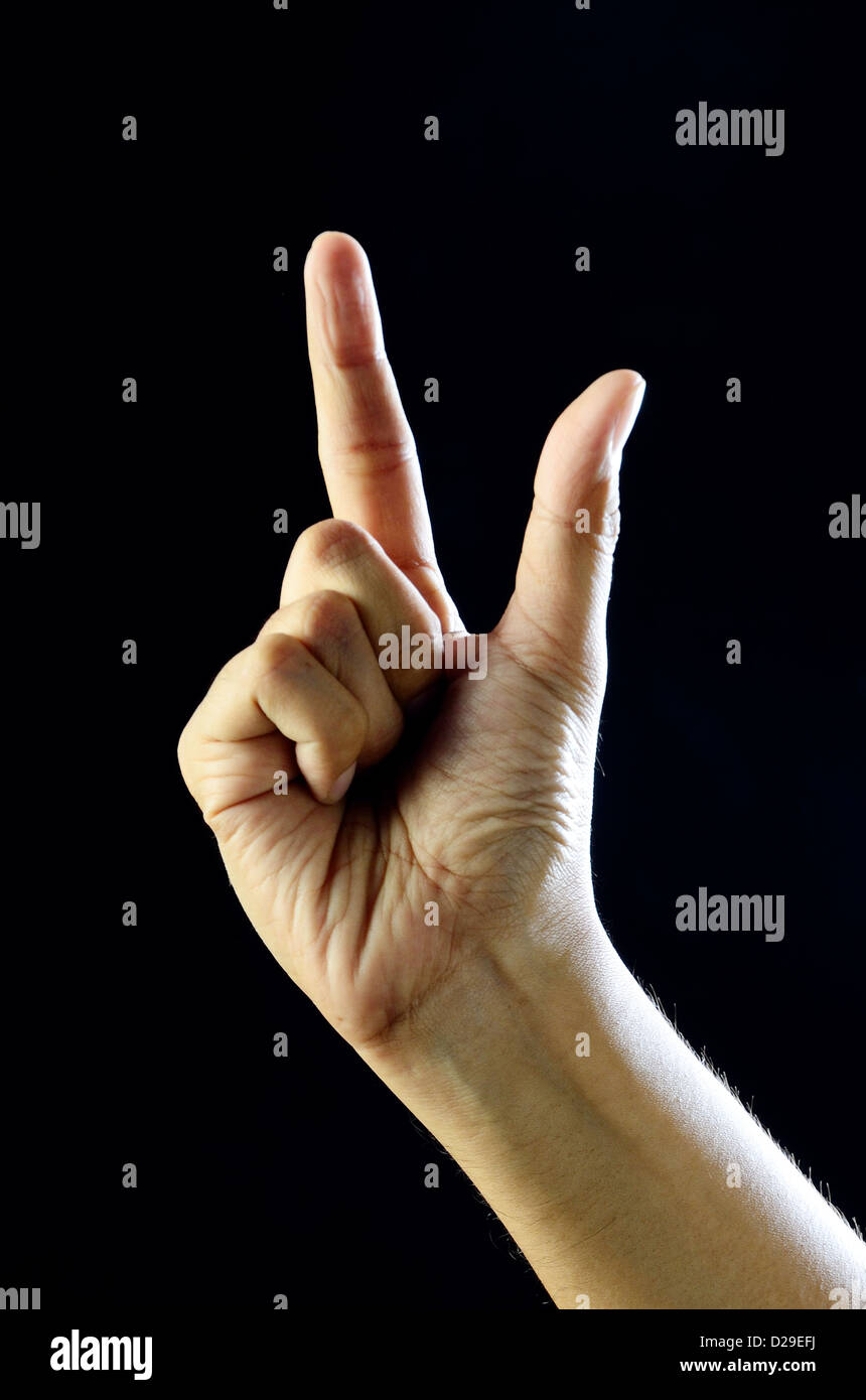 Black hand sign language hi-res stock photography and images - Alamy