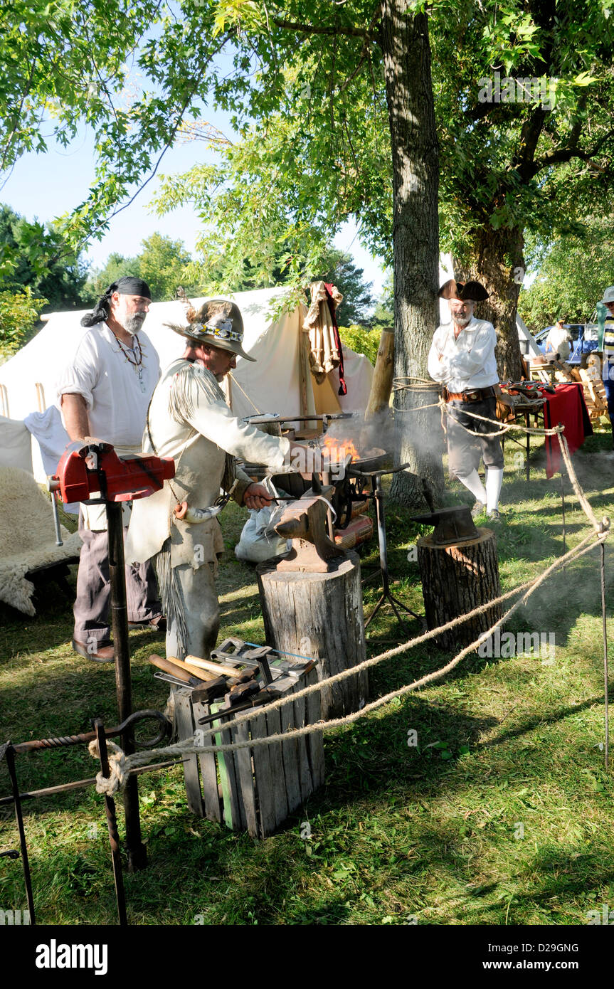 Pioneer Blacksmith Enactors. Rock River Thresheree, Wisconsin Stock ...