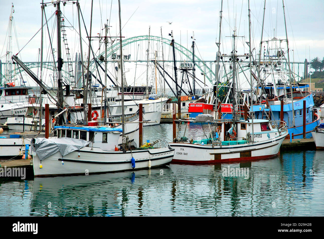 Newport, Oregon, Fishing Boats in H Stock Photo - Alamy