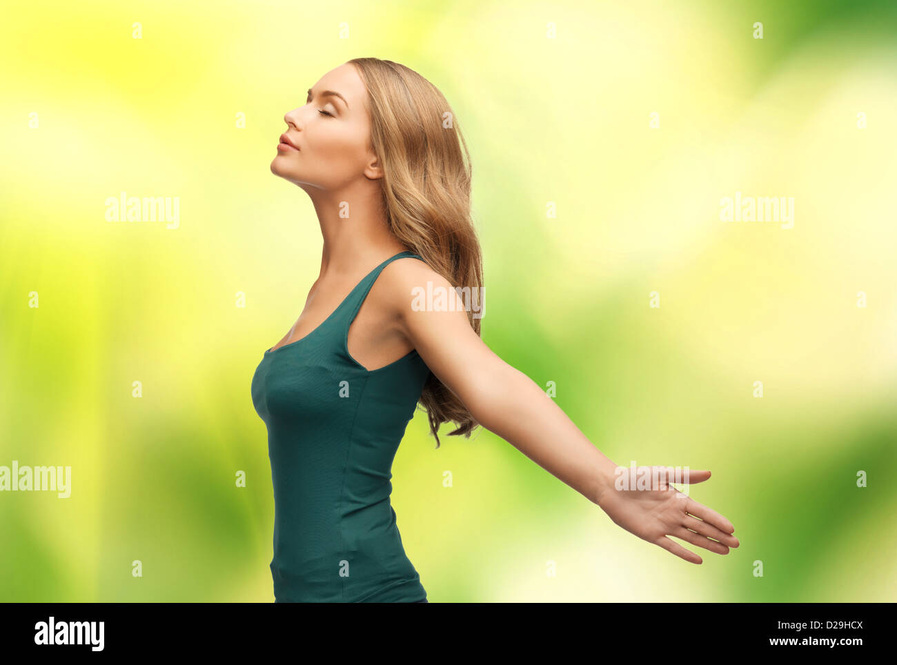 woman spreading hands Stock Photo - Alamy