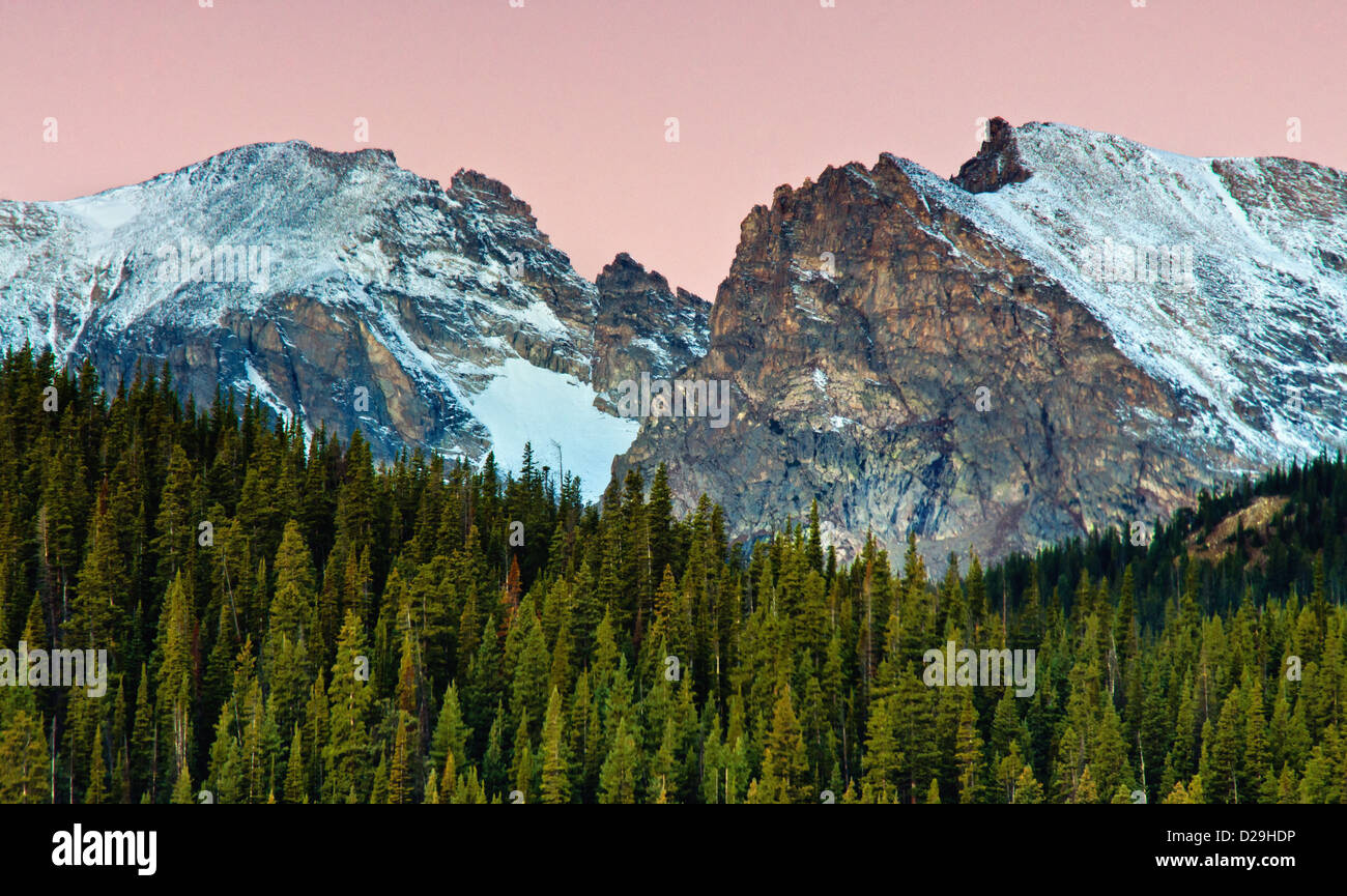 The Indian Peaks of the Colorado Rocky mountains come alive at sunrise ...