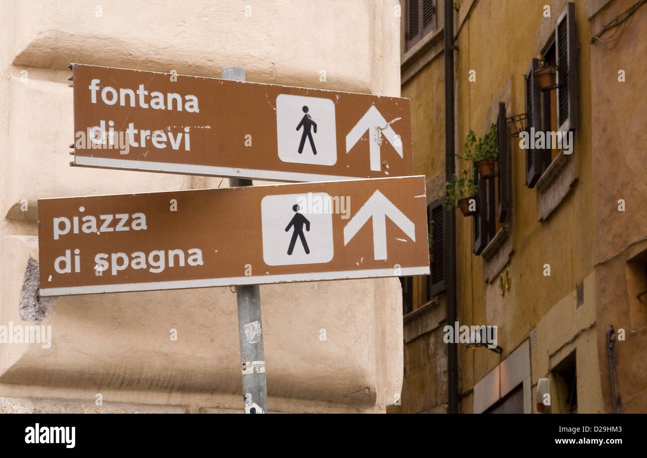 street signs in Rome, Italy Stock Photo - Alamy