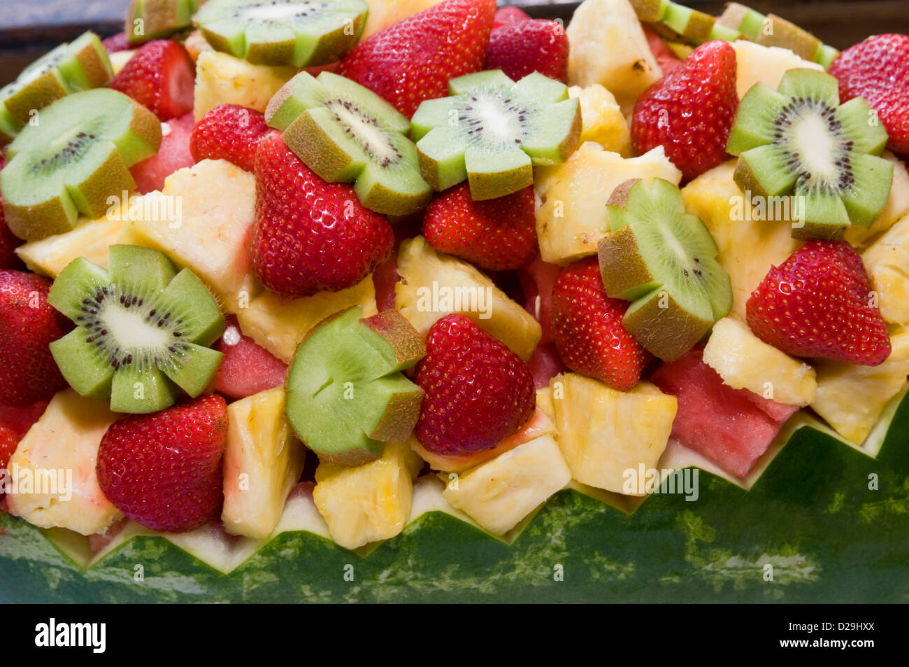 Fruit in watermellon shell Stock Photo - Alamy