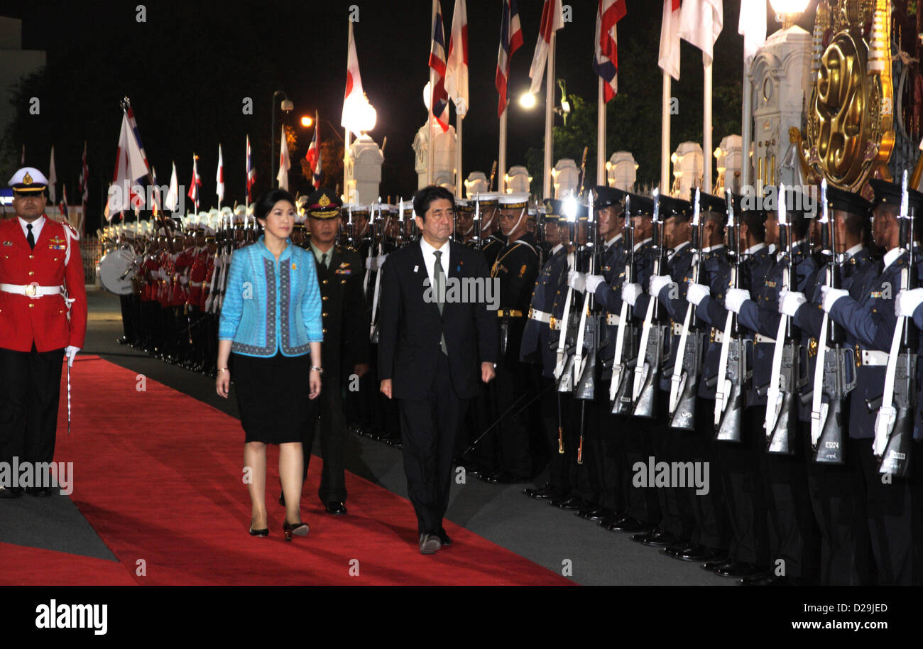 17th Jan 2013. Bangkok, Thailand. Shinzo Abe, Japan's prime minister ...