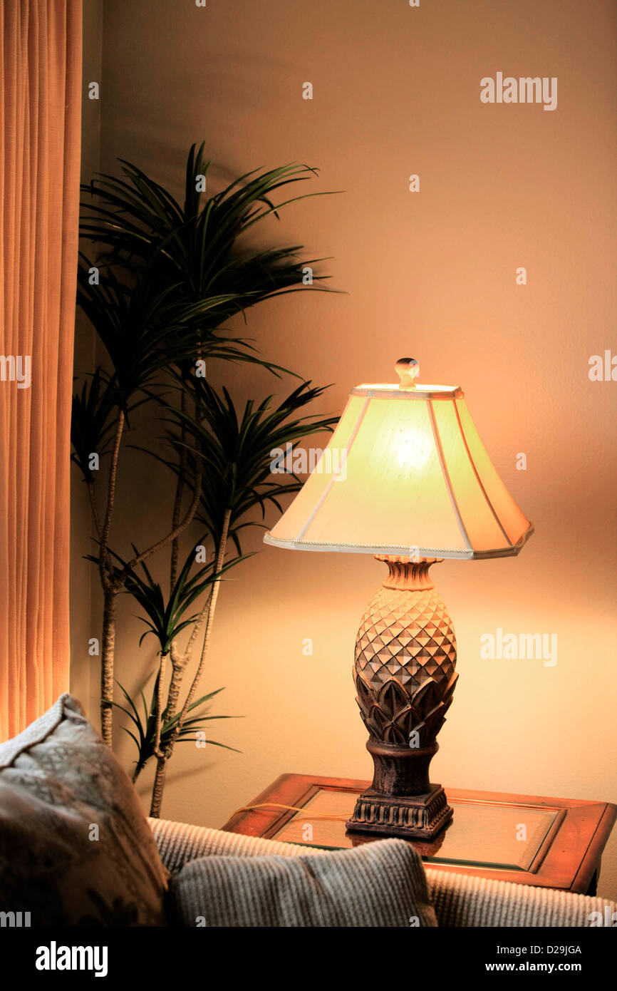 Table lamp, part of an apartment interior at Siesta Key Sarasota ...