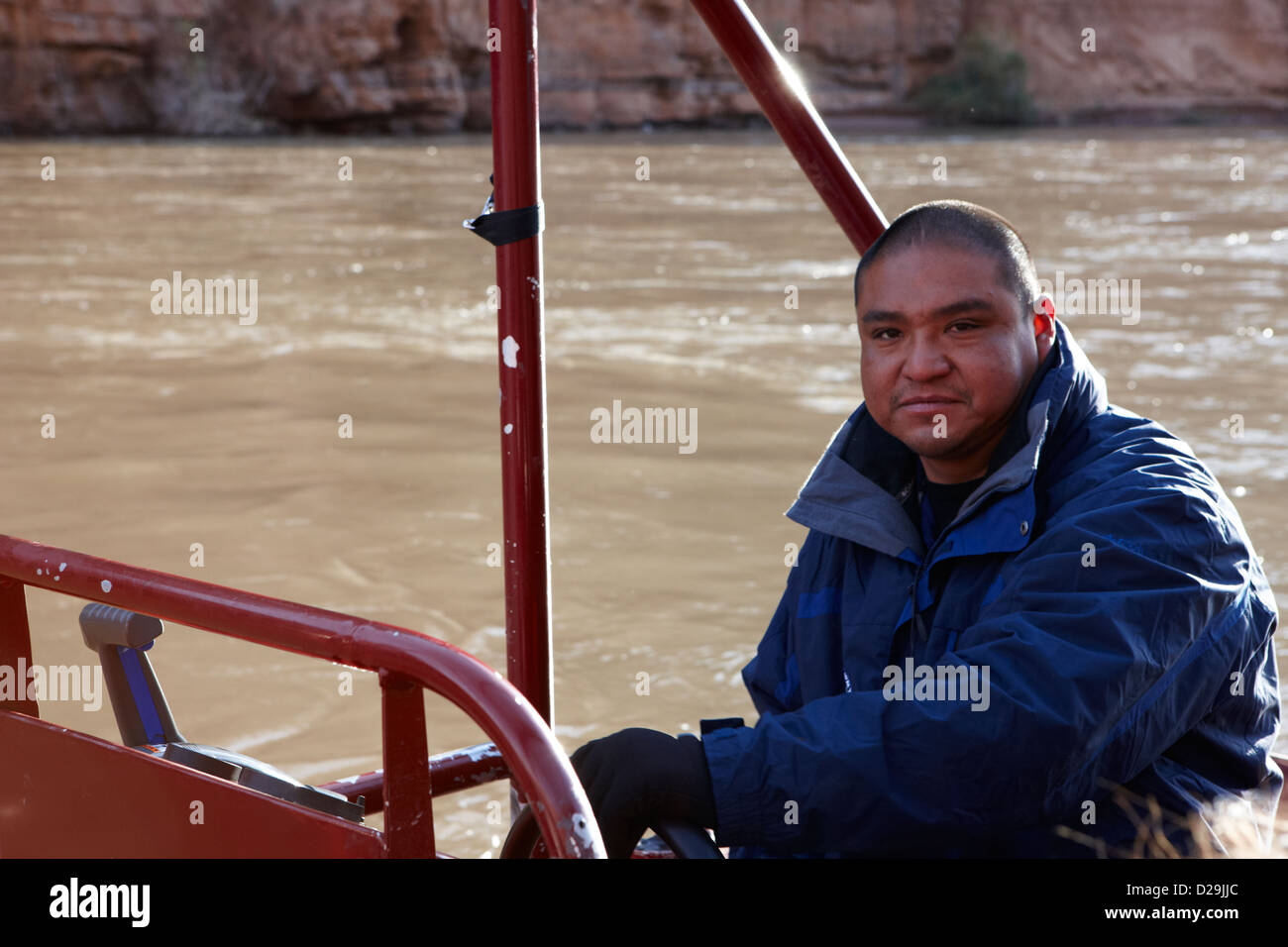indian boat driver on hualapai nation river tours on colorado river ...