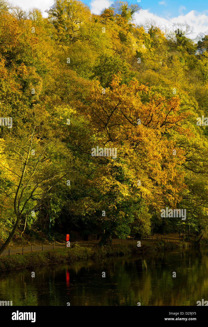 River Derwent flowing through Matlock Bath a village in the Peak ...
