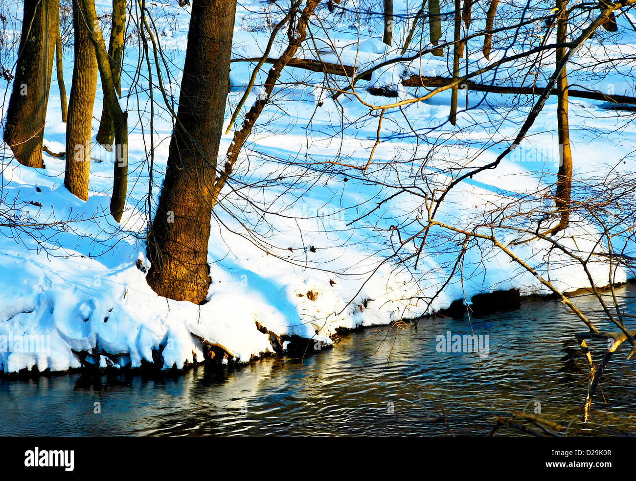 Snow, Stream Pennsylvania Winter Stock Photo - Alamy