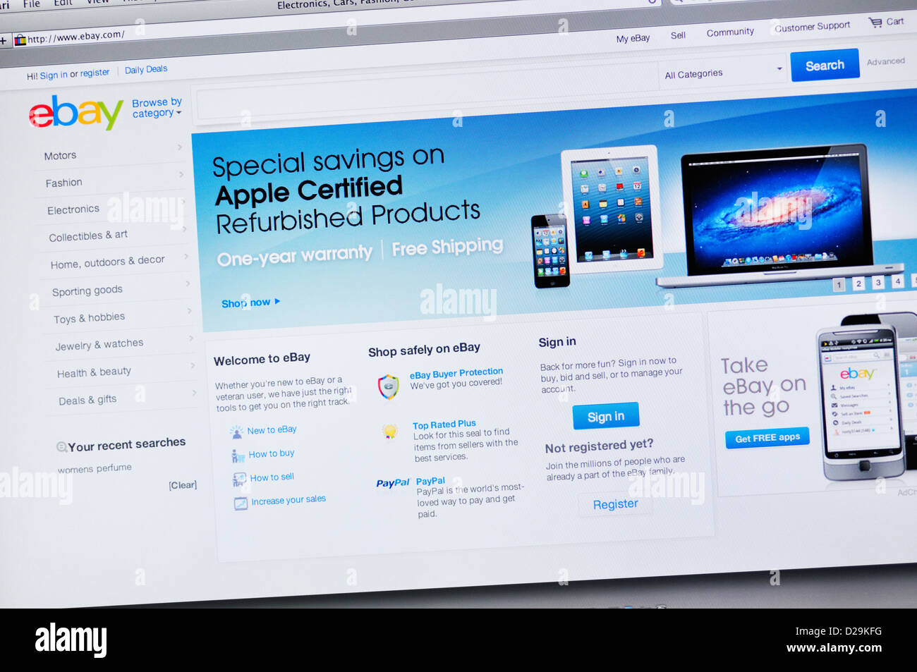 Ebay website - online auction and shopping Stock Photo - Alamy