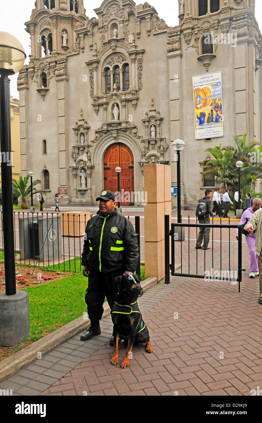 Policeman And K-9 Police Dog, Lima, Peru Stock Photo - Alamy
