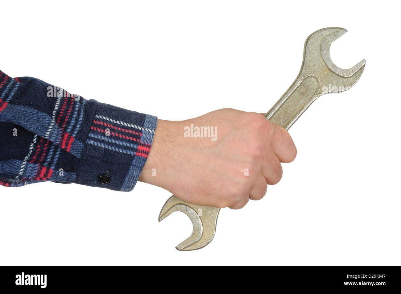 Hand with Spanner Stock Photo - Alamy
