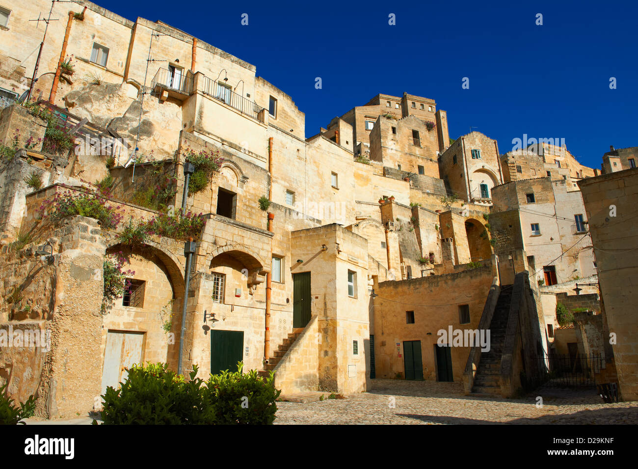 The ancient cave dwellings, known as “ Sassi “ , in Matera, Southern ...