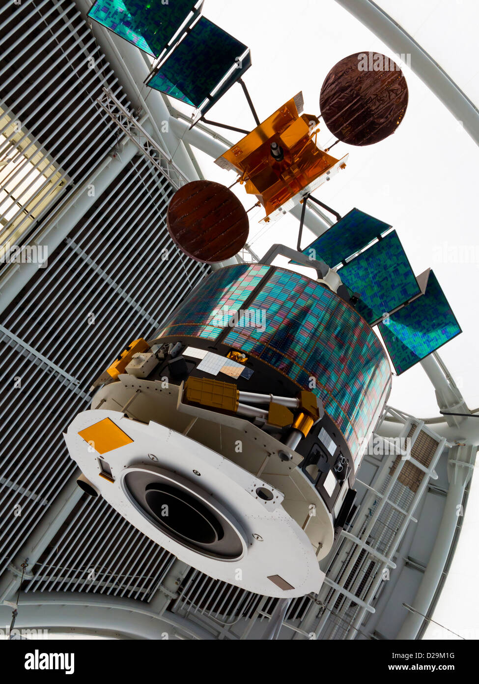 Satellite on display in the Rocket Tower at the National Space Centre ...