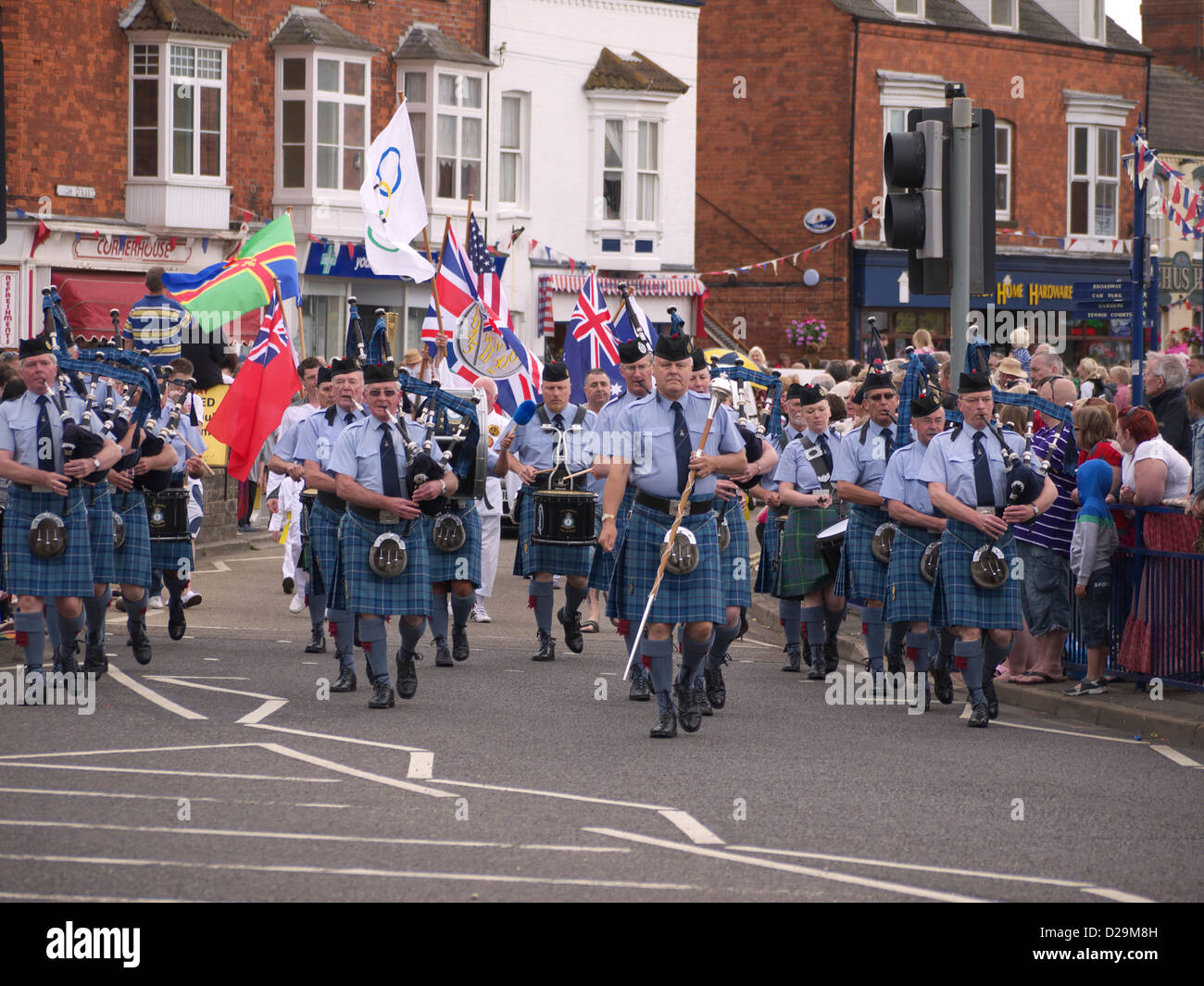 Marching band part of Sutton on Sea carnival parade august 2012 Stock ...