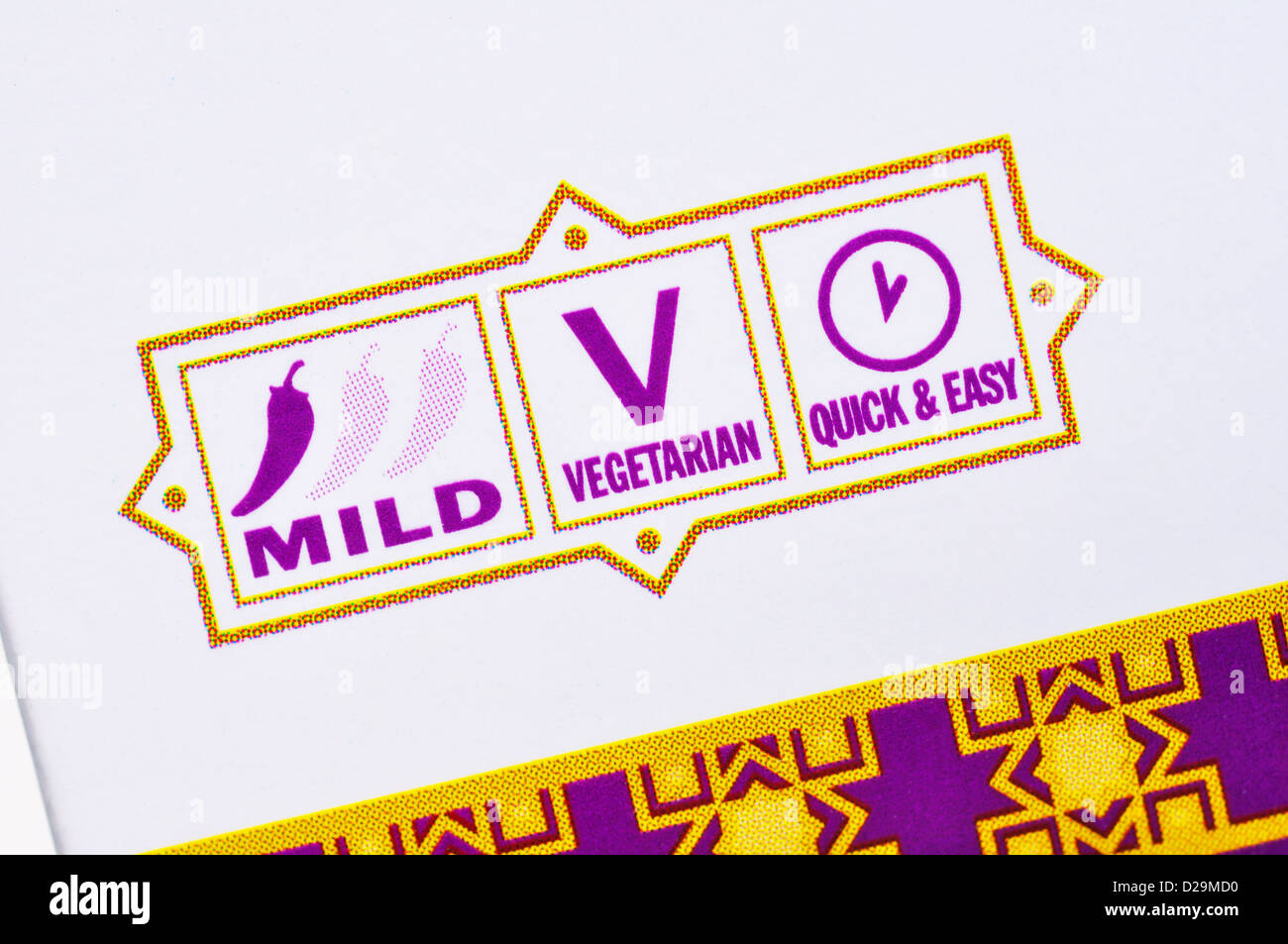 Vegetarian label on food package Stock Photo - Alamy