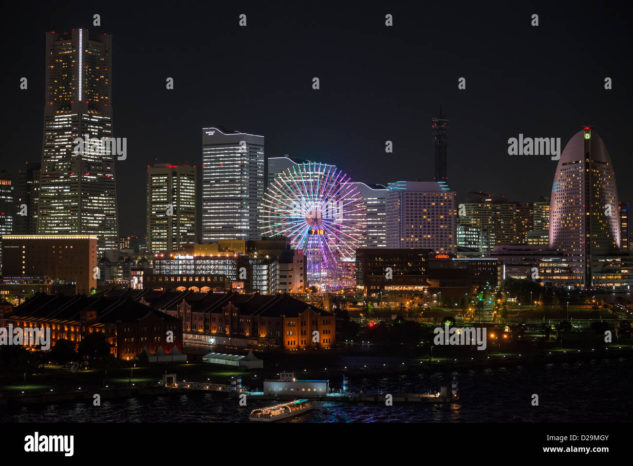 Minato Mirai 21 Skyline at Night, Yokohama , Japan Stock Photo - Alamy