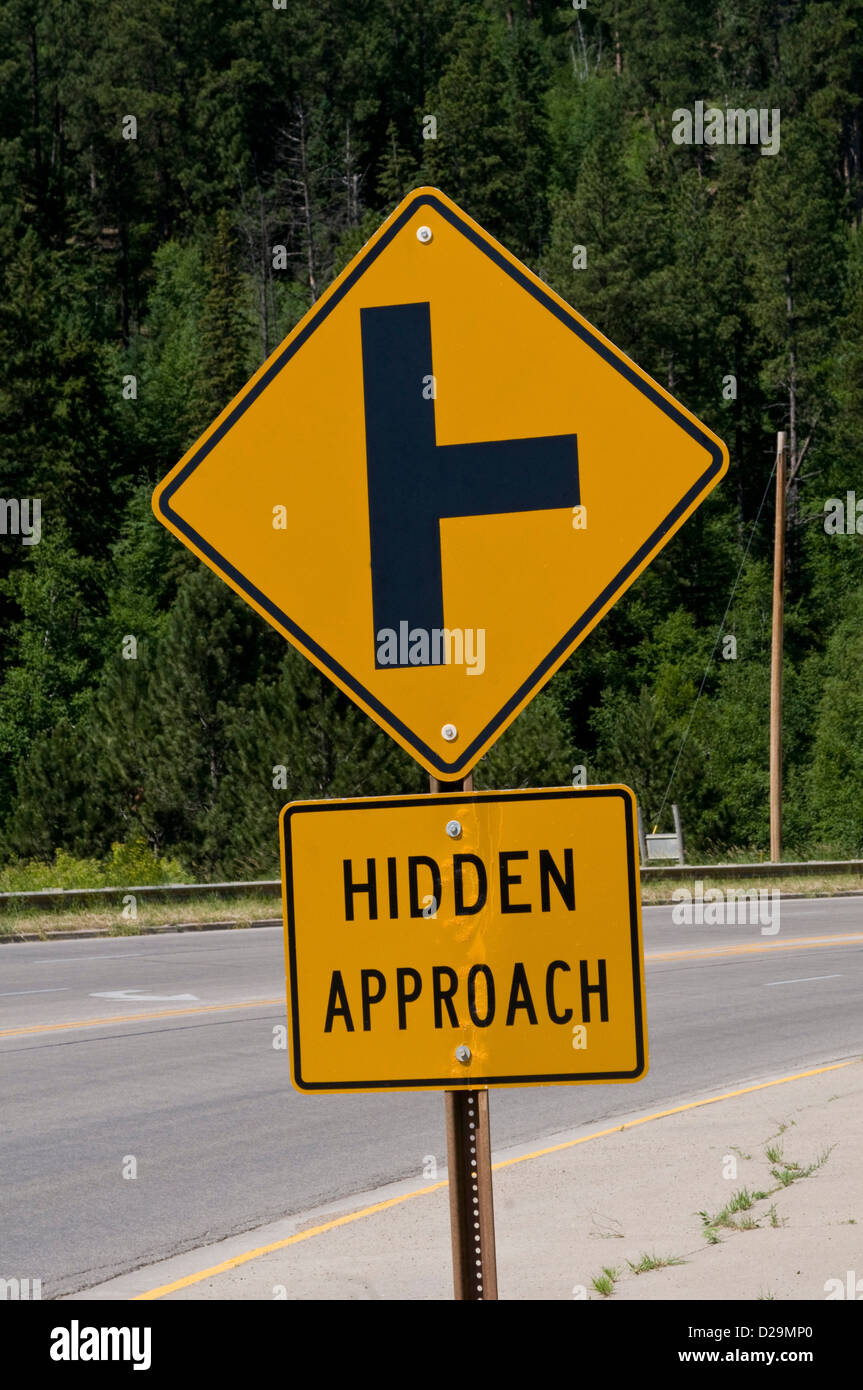 Hidden approach traffic sign hi-res stock photography and images - Alamy